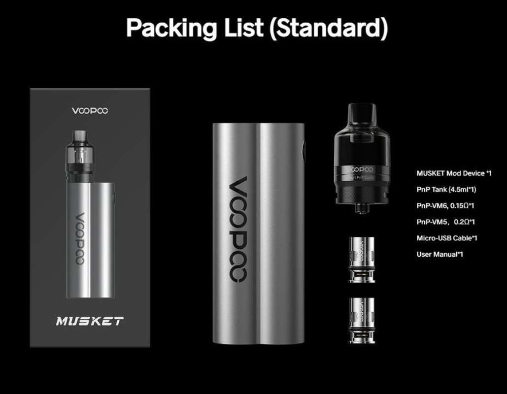 Jual Voopoo Musket 120w Mod Kit + Pnp Pod Tank By Voopoo / Musket Kit ...
