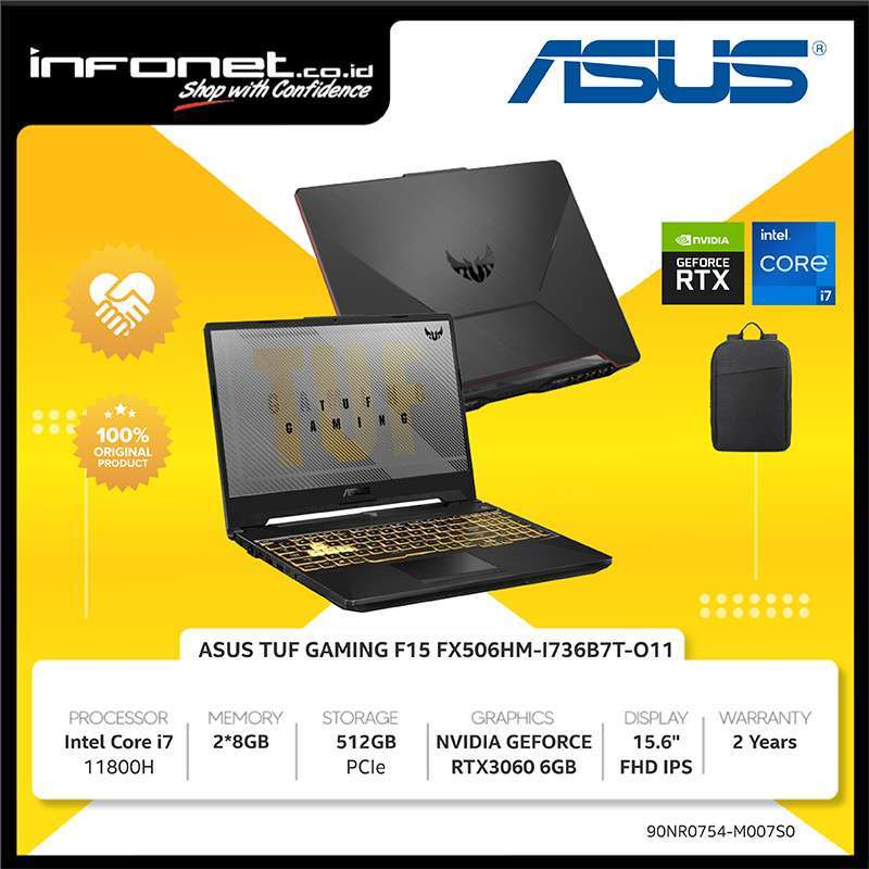Jual Asus Tuf Gaming F15 Fx506hm-i736b7t-o11 I7 11800h 16gb 512gb Pcie Rtx3060 6gb 15.6 Fhd Ips ...