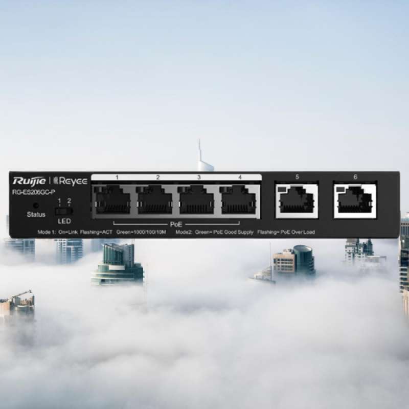 Jual Ruijie Reyee RG-ES206GC-P 6 Port Gigabit Smart PoE Switch di ...