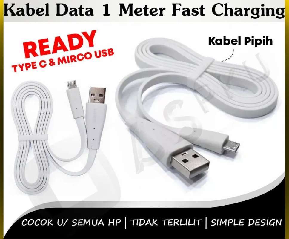 Promo Kabel Data 1 Meter Fast Charging Cable 3A Stabil dan Tahan Lama ...