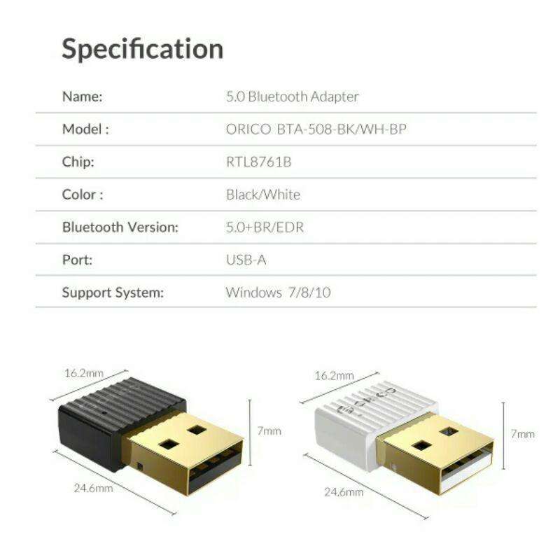 Jual ORICO USB Bluetooth Dongle V5.0 Adapter - BTA-508 - Orico BTA508 ...