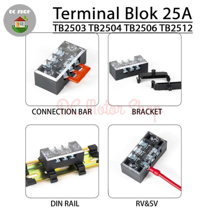 Promo Terminal Block Blok Kaca 25a Tb2503 Tb2504 Tb2506 Tb2512 3p 4p 6p ...