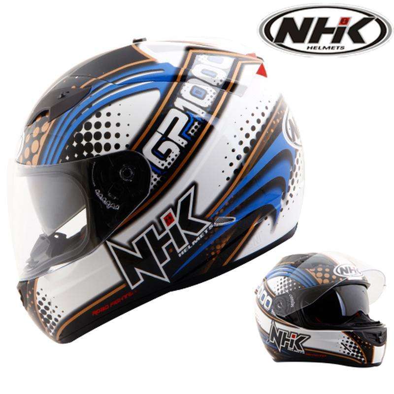 Jual Helm NHK GP1000 Motif Full Face Visor Fullface GP 1000 Blue di ...