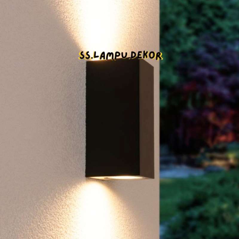 Jual LAMPU DINDING MINIMALIS OUTDOOR KOTAK LED 2 ARAH WATERPROOF HIAS ...