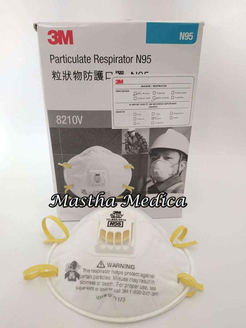 Promo Masker N95 8210v Dust Mask 3m Particulate Respirator Satuan ...