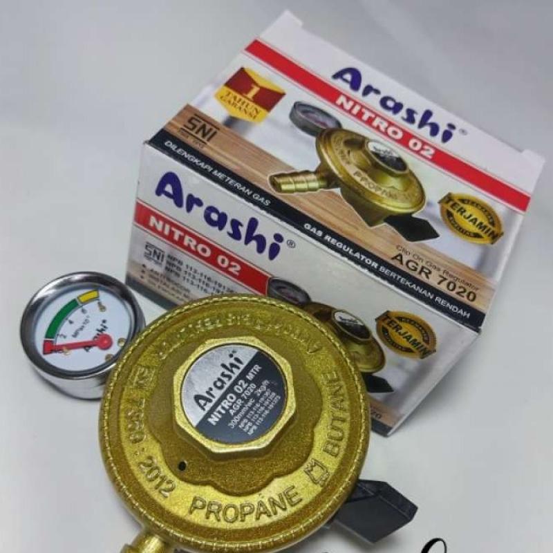 Jual REGULATOR GAS ARASHI TEKANAN RENDAH NITRO 02 METERAN MANOMETER di ...