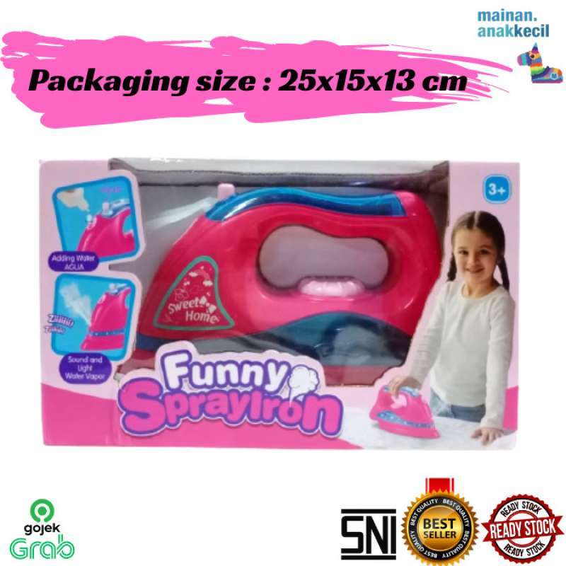 Jual Mainan Anak Perempuan Cewek Gosokan Setrikaan Setrika Spray Pink ...