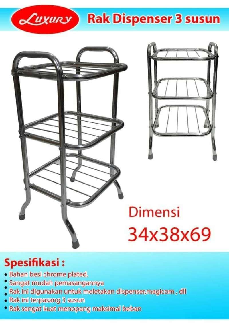 Jual Rak Stainles Dispenser Serbaguna Susun 3 (Tiga) Rak Meja Magicom ...