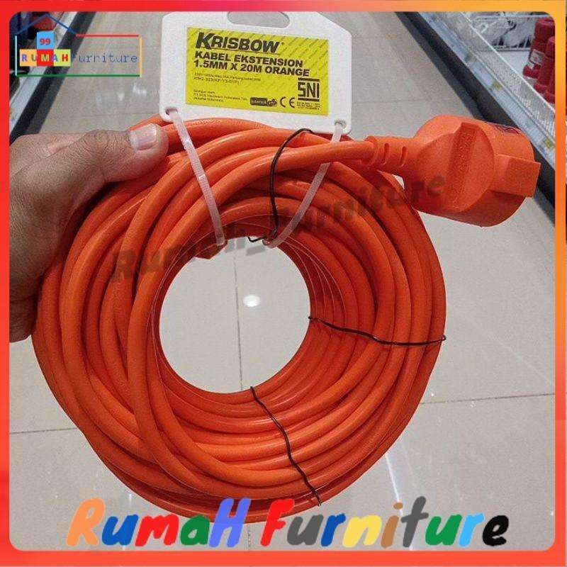 Jual Krisbow kabel Ekstensi 20 Meter dengan steker dan colokan di ...