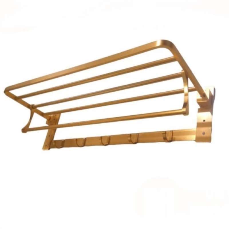 Promo Rak Toilet Gold Model Lipat/Gantungan Kamar Mandi Emas/Rak Handuk ...