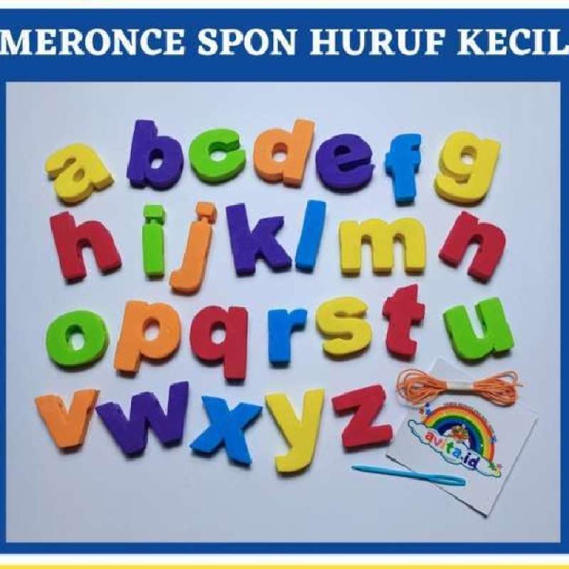 Jual Meronce spon Huruf kecil (free jarum dan tali) | Meronce spons ...