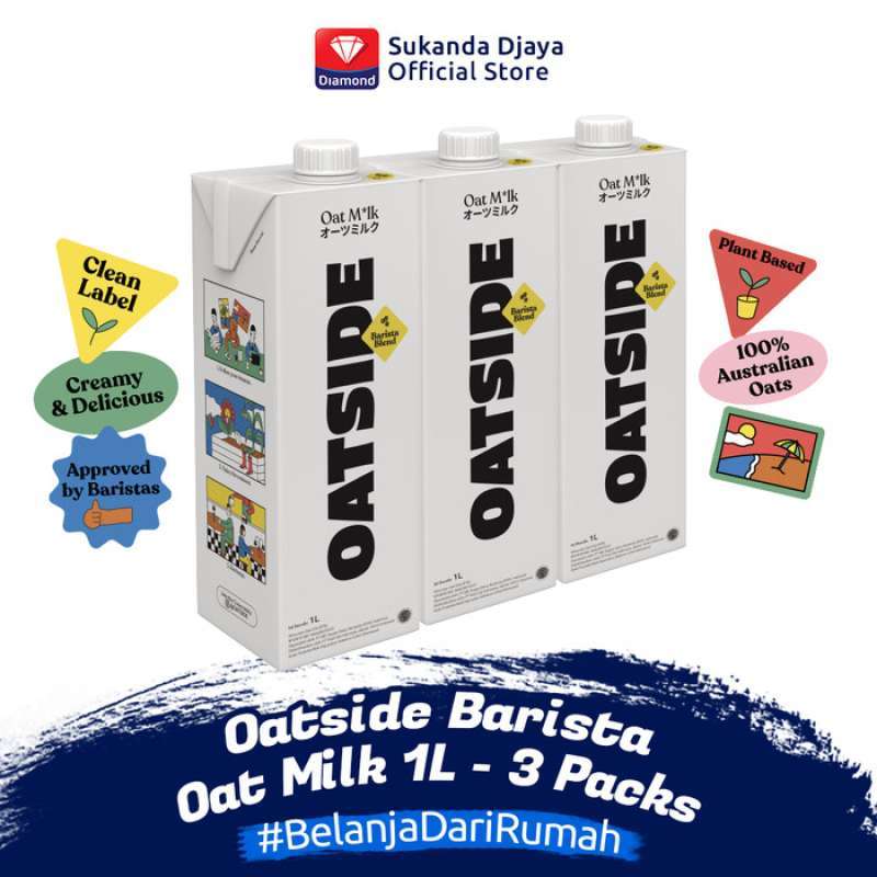 Promo Oatside Barista Oat Milk 1L - Susu Oat Gandum Lactose 3 Pcs ...