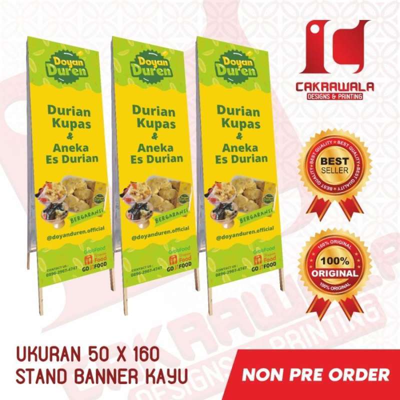 Jual STAND BANNER KAYU UKURAN 50 X 160 - STANDING BANNER SEGITIGA - 2 ...
