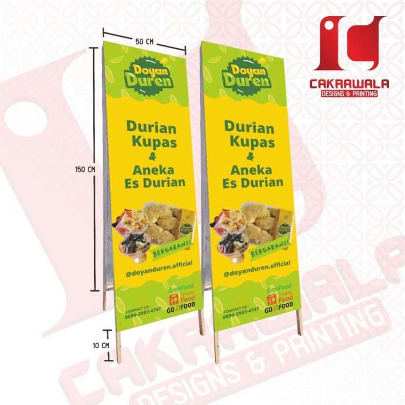 Jual STAND BANNER KAYU UKURAN 50 X 160 - STANDING BANNER SEGITIGA - 2 ...