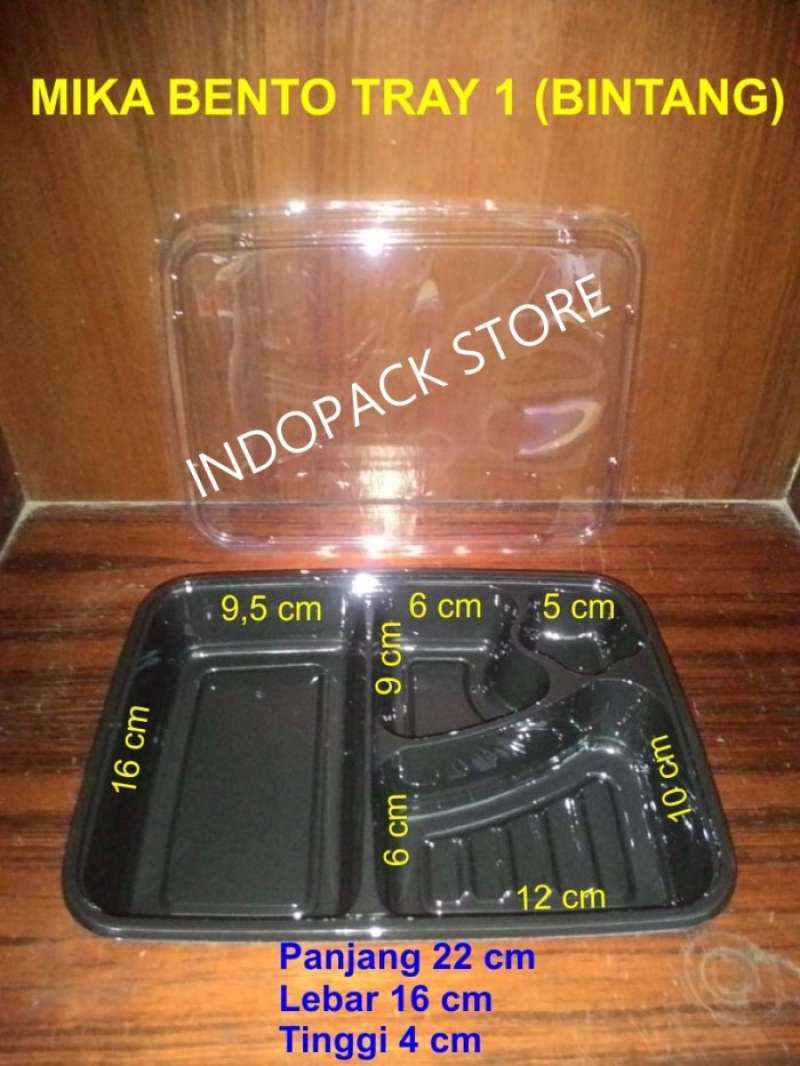 Jual Mika Bento Bintang / Tray Bento / Box Bento Sekat 4 Isi 25 Pcs ...