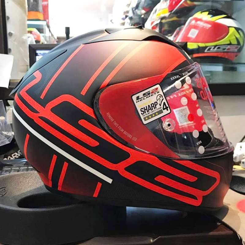 Jual Helm LS2 FF323 Arrow Evo Ion Matt Black Red ringan with Tear off ...