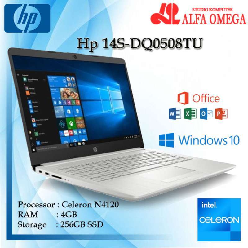 Jual Laptop HP 14s dq0508TU Celeron N4120,RAM 4GB,256GB SSD,14,OHS ...