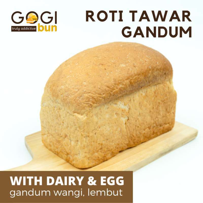 Jual Roti Tawar Gandum Loaf Wholemeal Bread Roti Whole Wheat Toast ...