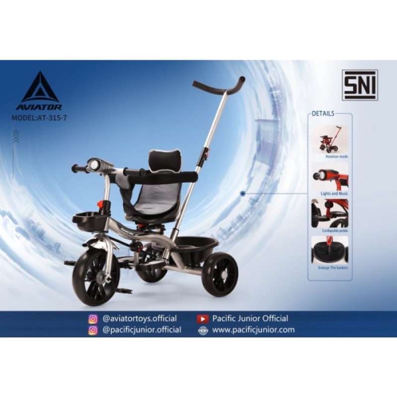 Promo Gratis Ongkir Sepeda Roda Tiga Stroller Aviator At 315-7 Fitur ...