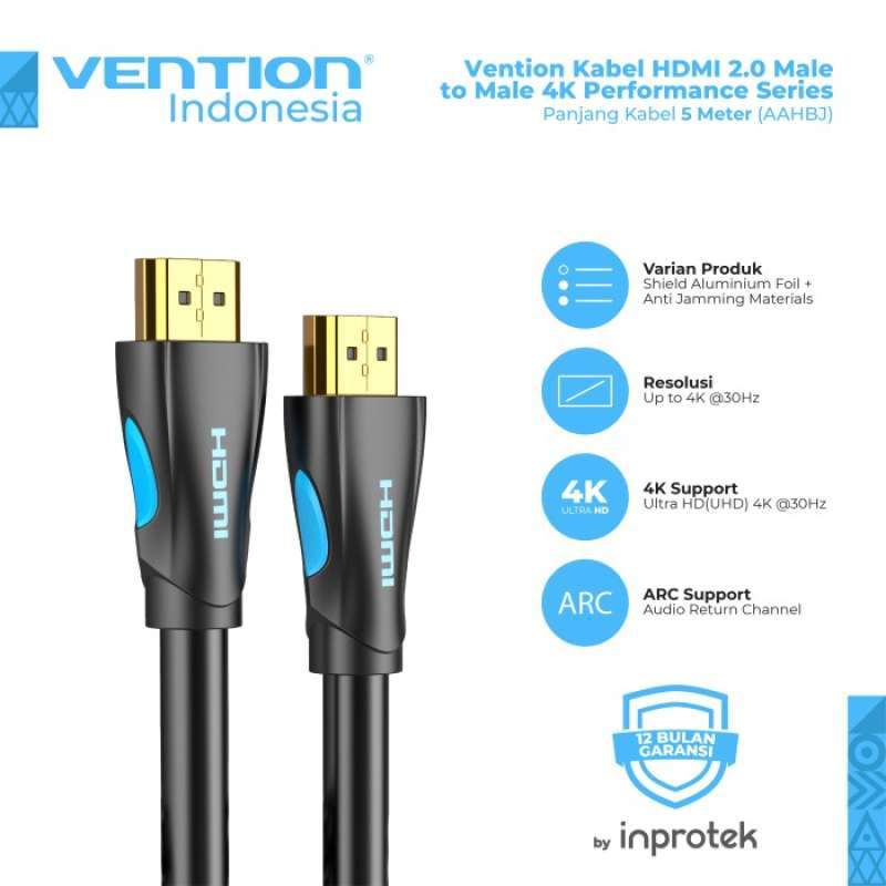 Promo Vention 5M Kabel Hdmi Male To Male 4K Performance Series Diskon 13% di Seller Venaya Store ...