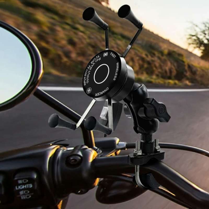Jual Motorcycle Holder Wireless Charger Qc.30 Fast Charging Di Seller ...