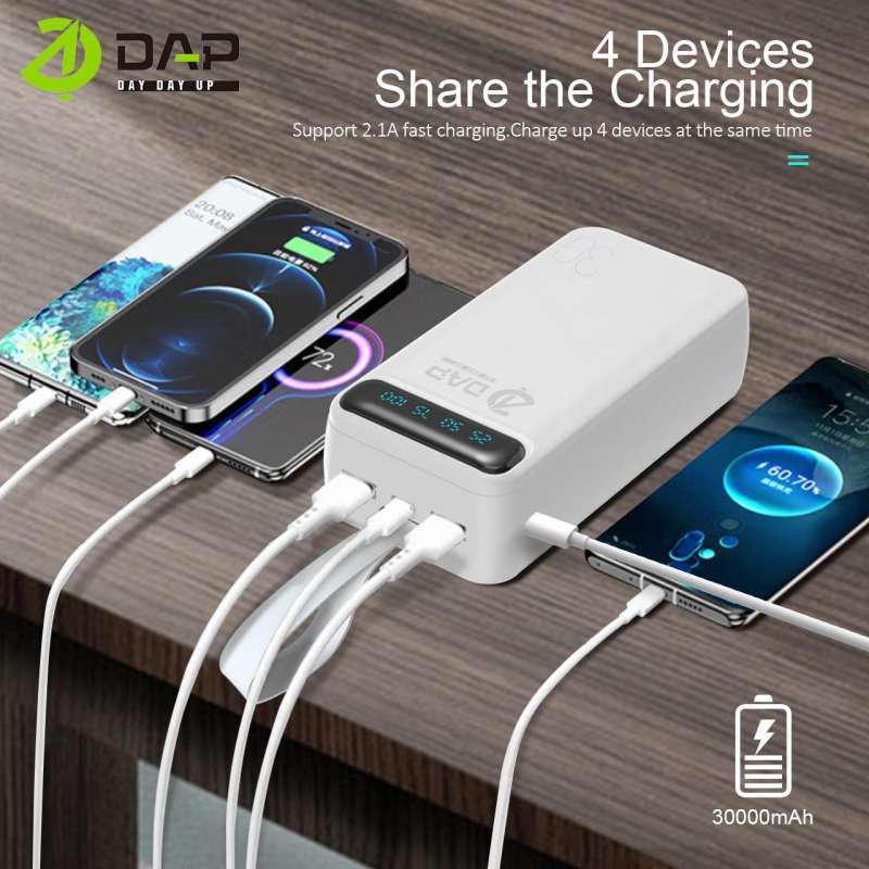 Promo PowerBank DAP 30.000mAh D-P130 2.4A Dual Input Port Type C ...