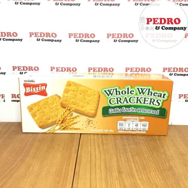 Jual Bissin whole wheat CRACKERS biskuit gandum 180 gram thailand di ...