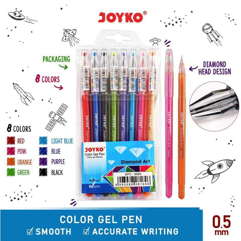 Jual Nokida Pulpen Gel Color Joyko GPC-309S/8 Warna / Ballpoint Pena ...