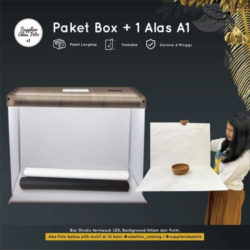 Promo Saf Paket Studio Mini Box Dan Alasfoto Ukuran A1 Motif Bebas ...
