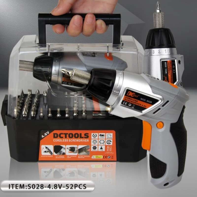 Promo DC Tools Obeng Listrik Cordless Screwdriver 4.8V 52 in 1 - S028 ...