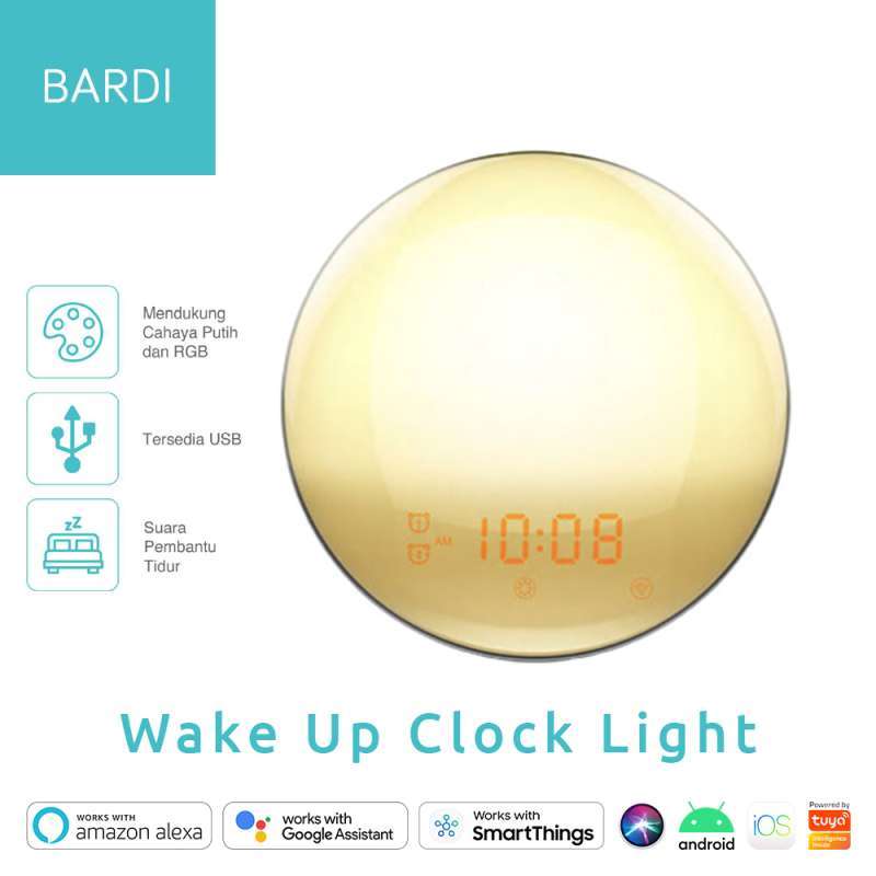 Jual BARDI Wake Up Clock Light Smart Clock Alarm Radio FM Jam Waker Pintar WiFi Wireless di ...