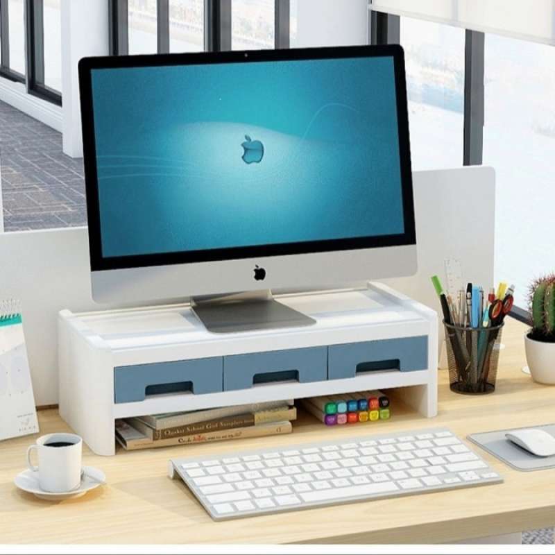 Promo Stand Monitor Meja Desktop Laptop Laci Susun Drawer Strorage ...