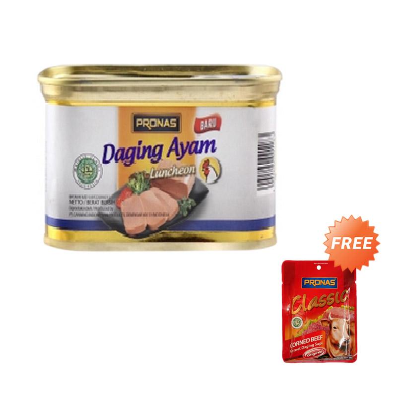 Jual PRONAS Luncheon Chicken Makanan Instan [340 g] + Free Corned Beef ...