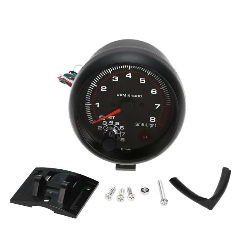 Jual Tachometer Universal Warna Hitam 3.75 0-8000 RPM untuk Mobil di ...