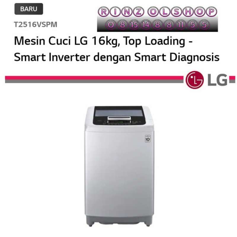 Promo MESIN CUCI LG T2516VSPM TOP LOADING 16KG SMART INVERTER DIAGNOSIS Diskon 3% di Seller ...