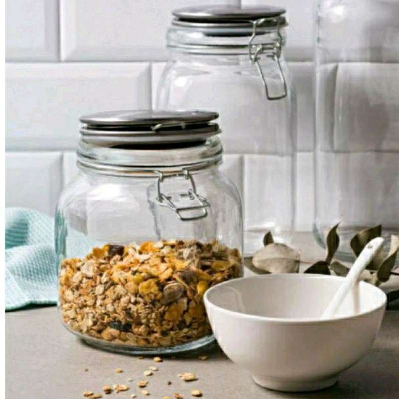 Jual Toples Hermetico 1000ml/ Hermetico Jar/ Toples Beling Tutup Jepit ...