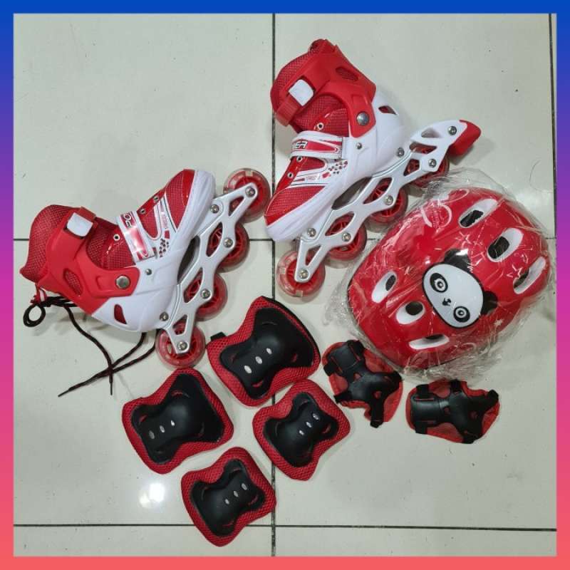 Jual SEPATU RODA INLINE SKATE RODA BAJAJ LENGKAP HELM DAN DEKER ...
