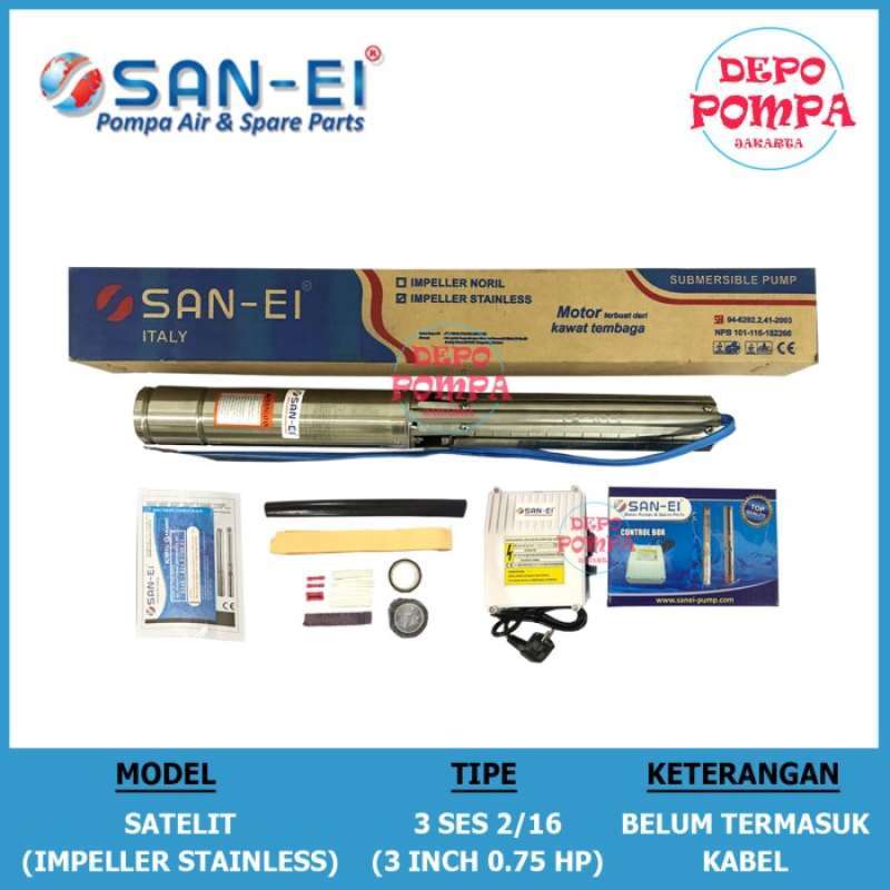 Promo Pompa Air Satelit San Ei 3 Inch 0.75 Hp (Stainless) Tanpa Kabel - PAKE WRAPPING Diskon 9% ...