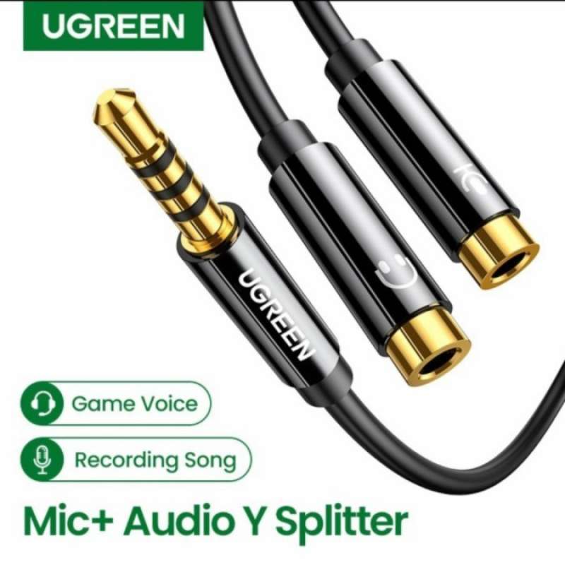Promo Ugreen Splitter Aux Mic + Audio Y - Ugreen Kabel Aux 3.5mm Mic ...