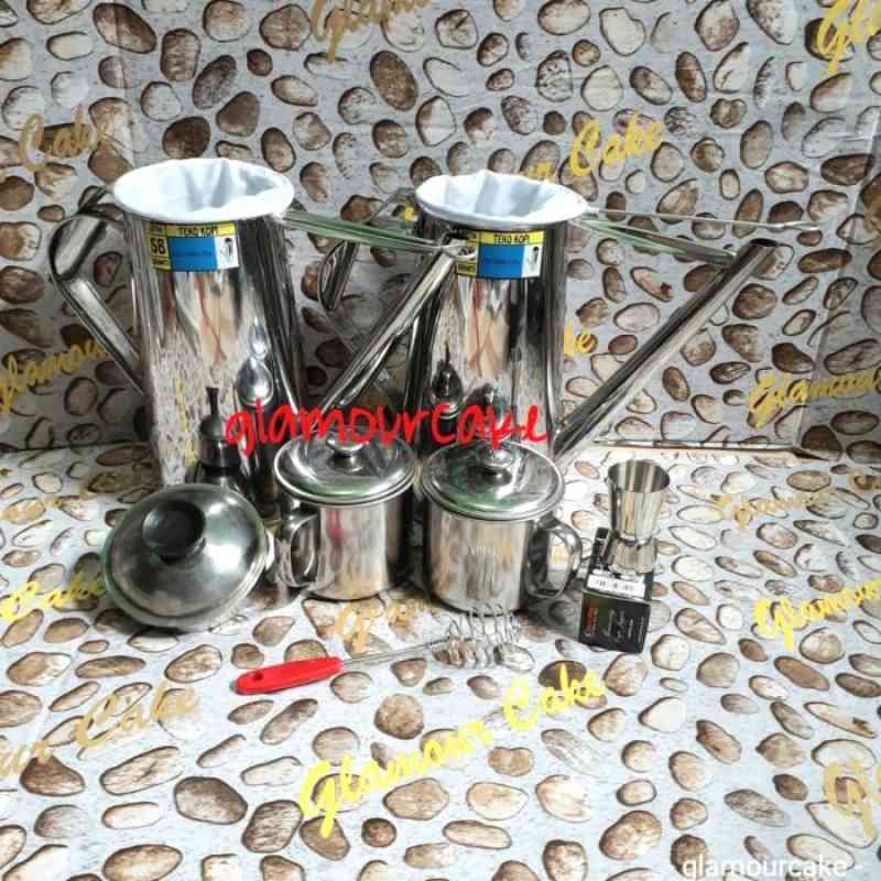 Jual teko thai tea set 1 jigger dan kocokan + 2 teko + 2 mug + 2 ...