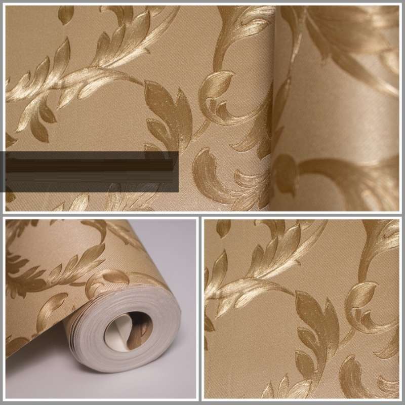 Jual 2ROLL Wallpaper dinding bahan Vinyl motif batik emas di Seller ...