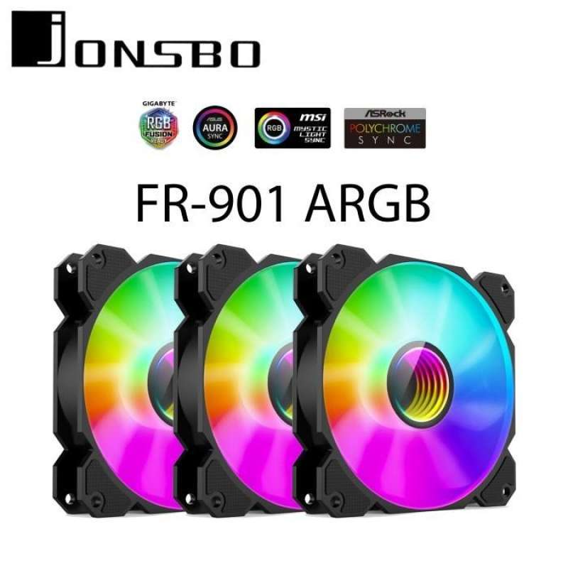 Jual JONSBO FR-901 BLACK ARGB FAN CASE 3IN1 FAN CASING RGB di Seller ...