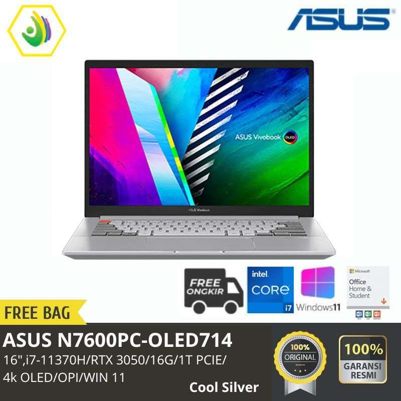 Jual Asus N7600pc-oled714 16inc,i7-11370h.rtx 3050.16g.1t Pcie.4k Oled ...