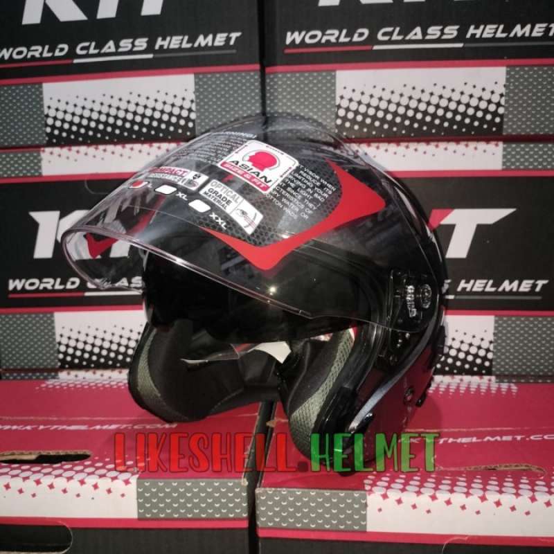 Jual HELM KYT GALAXY FLAT R SOLID GUN METAL ABU TUA KYT HALF FACE ...