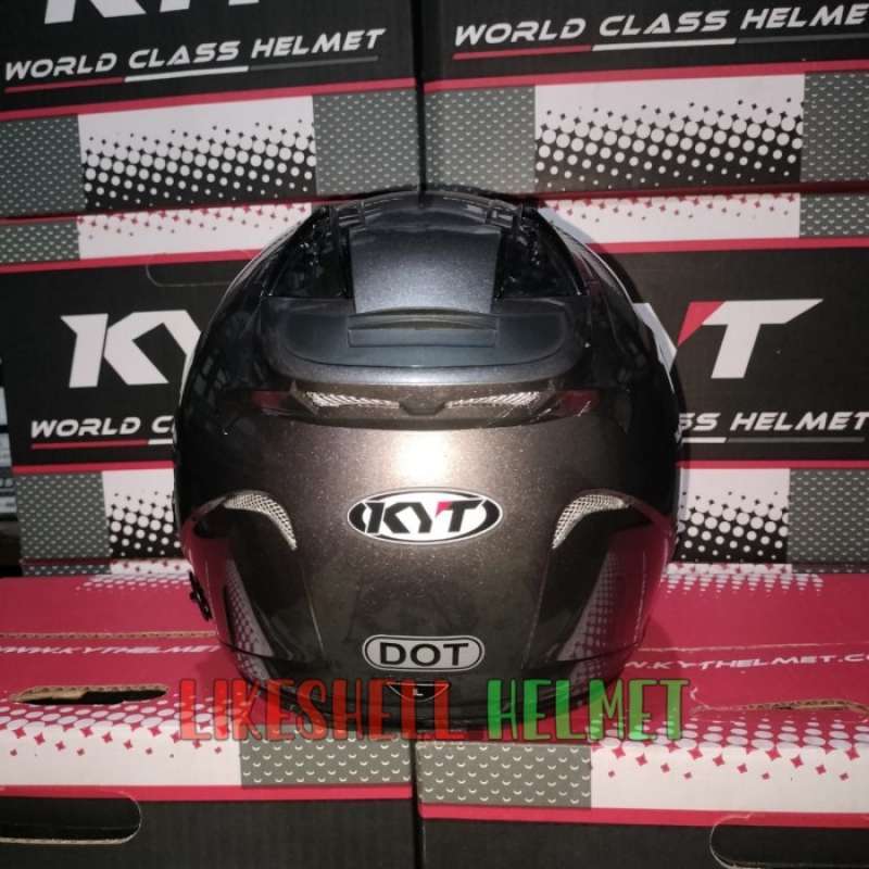 Jual HELM KYT GALAXY FLAT R SOLID GUN METAL ABU TUA KYT HALF FACE ...