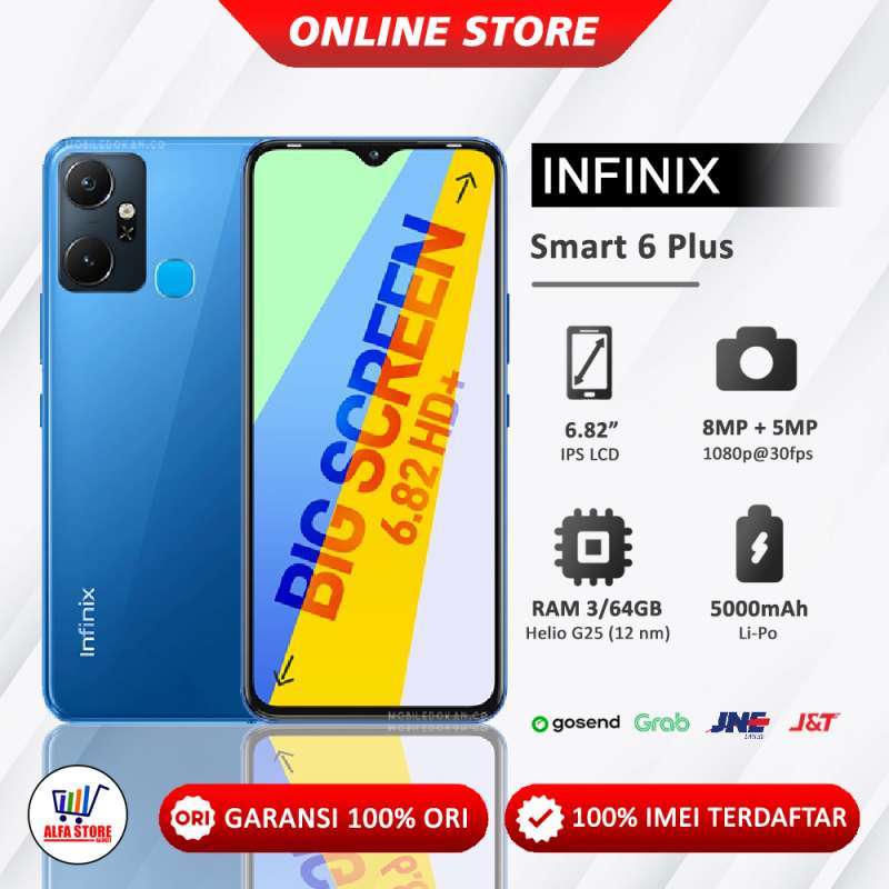 Jual infinix Smart 6 Plus 3/64 No repack di Seller Alfastore ...