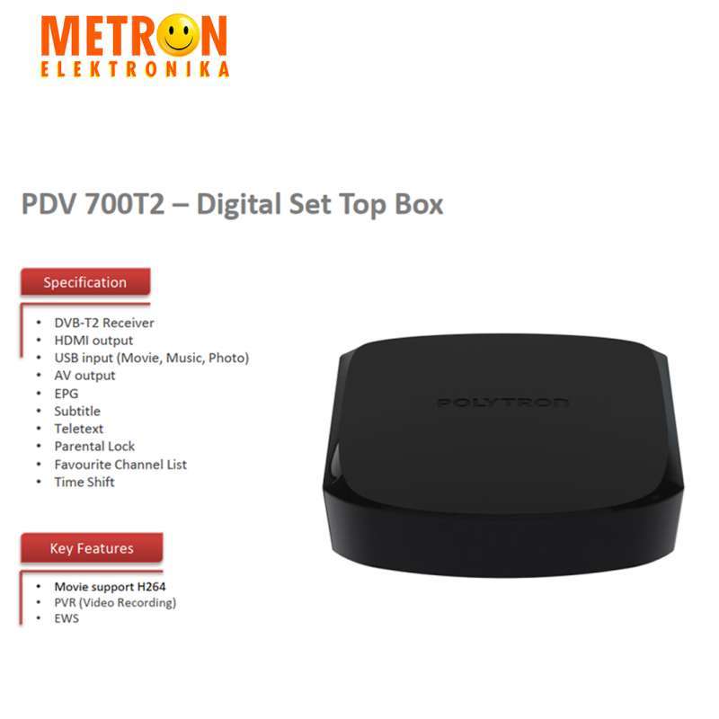 Jual POLYTRON PDV 700 T2 SET TOP BOX DVB T2 / PDV700T2 di Seller Metron ...