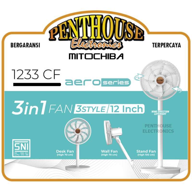 Jual Mitochiba Kipas Angin Aero Series 12 Inch 1233 CF / 1233CF 3in1 ...