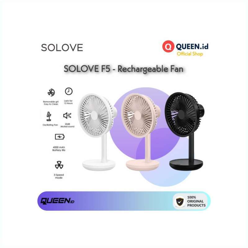 Jual Mijia Mi Solove F5 Desk Fan Kipas Angin Meja Portable 4000Mah 3 ...