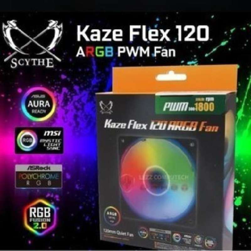 Jual Kaze Flex 120 ARGB PWM 300-1800 rpm Iluminated ARGB 120mm FAN Aura ...